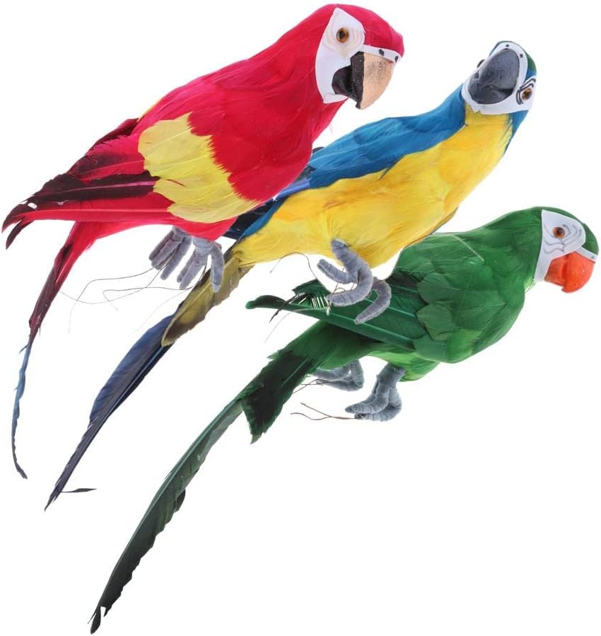Amazon.com: UGPLM 3 Pack Artificial Foam Parrots Model for Office Desk ...