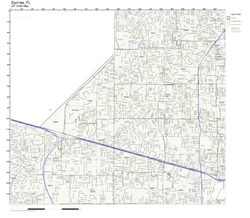 ZIP Code Wall Map of Sunrise, FL ZIP Code Map Not Laminated: Amazon.com ...