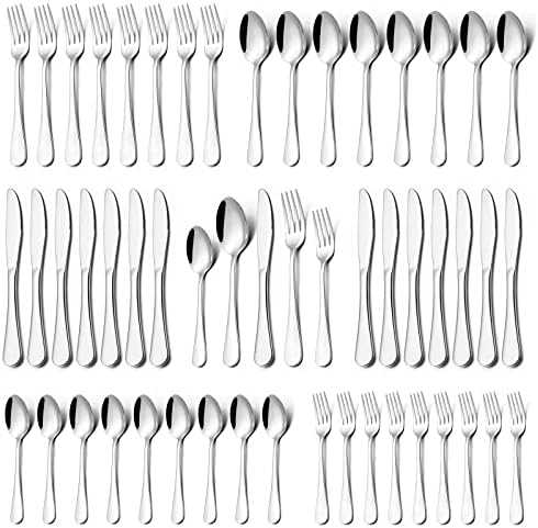 Amazon.com | 60 Pieces Silverware Set Service for 12, Yoehka Stainless ...