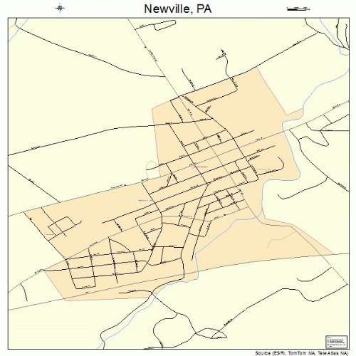 Amazon.com: Large Street & Road Map of Newville, Pennsylvania PA ...