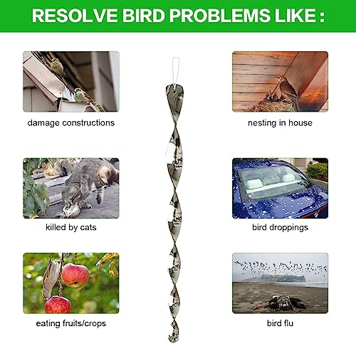 BAOSROY Bird Deterrent, 5 Pieces, Wind Spiral Bird Repellent, Bird ...