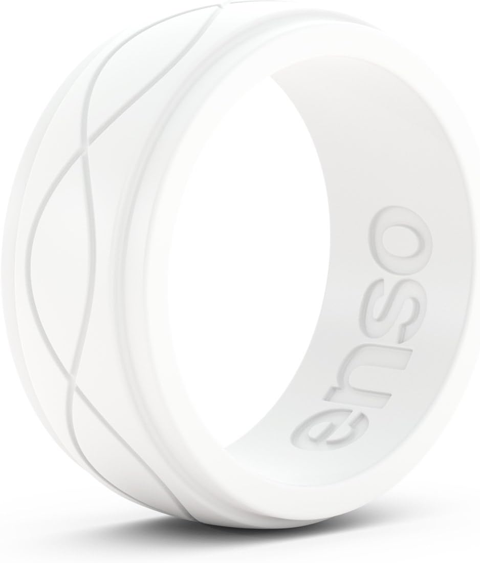 Enso Mens Infinity Silicone Ring, White 10|Amazon.com