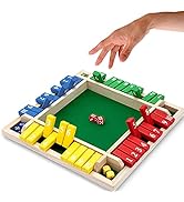 Amazon.com: 1-6 Players Shut The Box Dice Game, Wooden Board Table Math ...