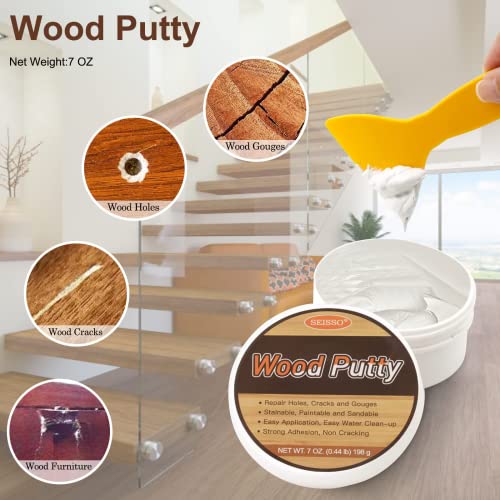 SEISSO Multi-Purpose Wood Filler, Water-Based Wood Putty, White Wood ...
