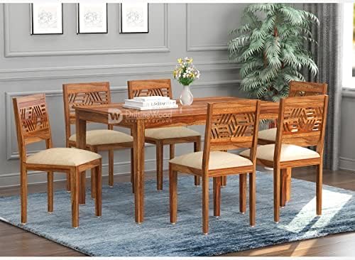 DRIFTINGWOOD Zigzag Sheesham Wood Dining Table 6 Seater | Six Seater ...