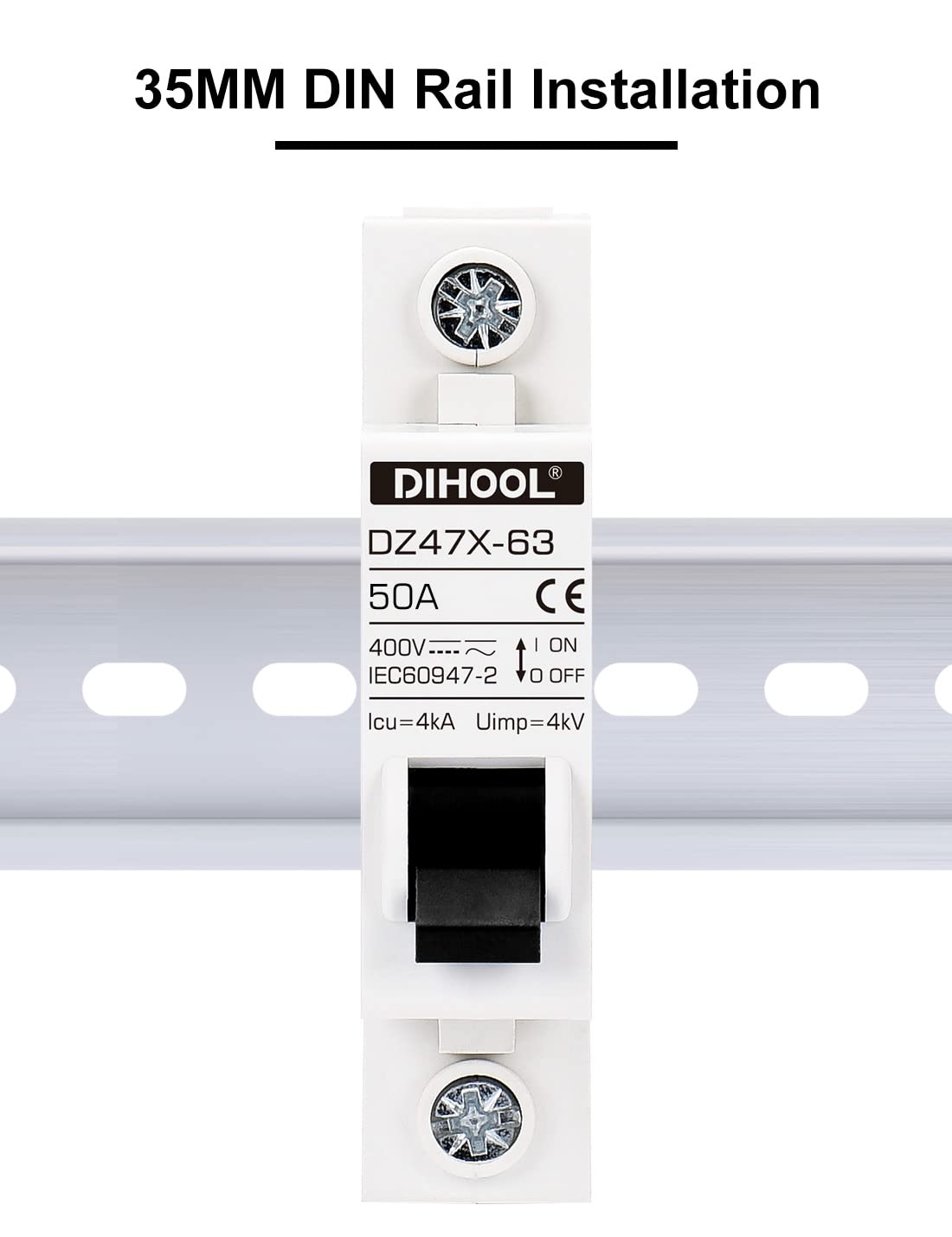 Snapklik.com : AC/DC Miniature Circuit Breakers, 2 Pack, Single Pole 50 ...