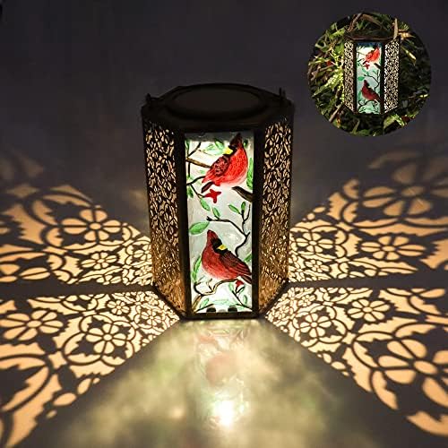 Amazon.com: Outdoor Solar Lantern Hanging, Solar Cardinal LED Lights ...