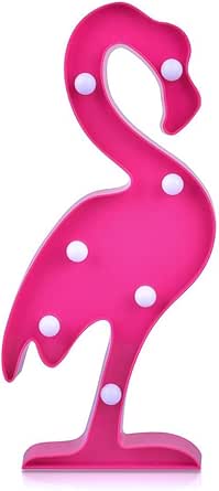 Youngine Decorative LED Flamingo Light Tropical Desk Lamp Marquee Sign ...