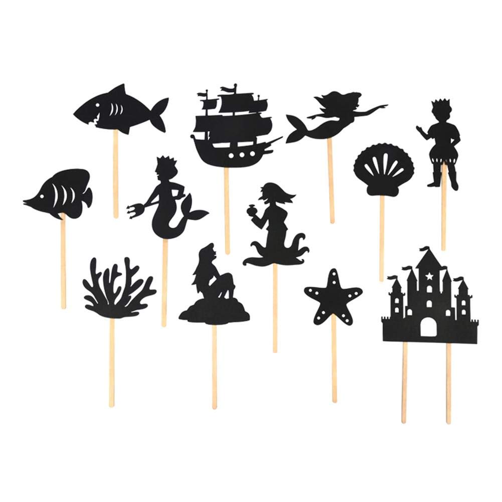 The Little Mermaid Shadows Puppets 12pcs Nighttime Shadows Stick ...