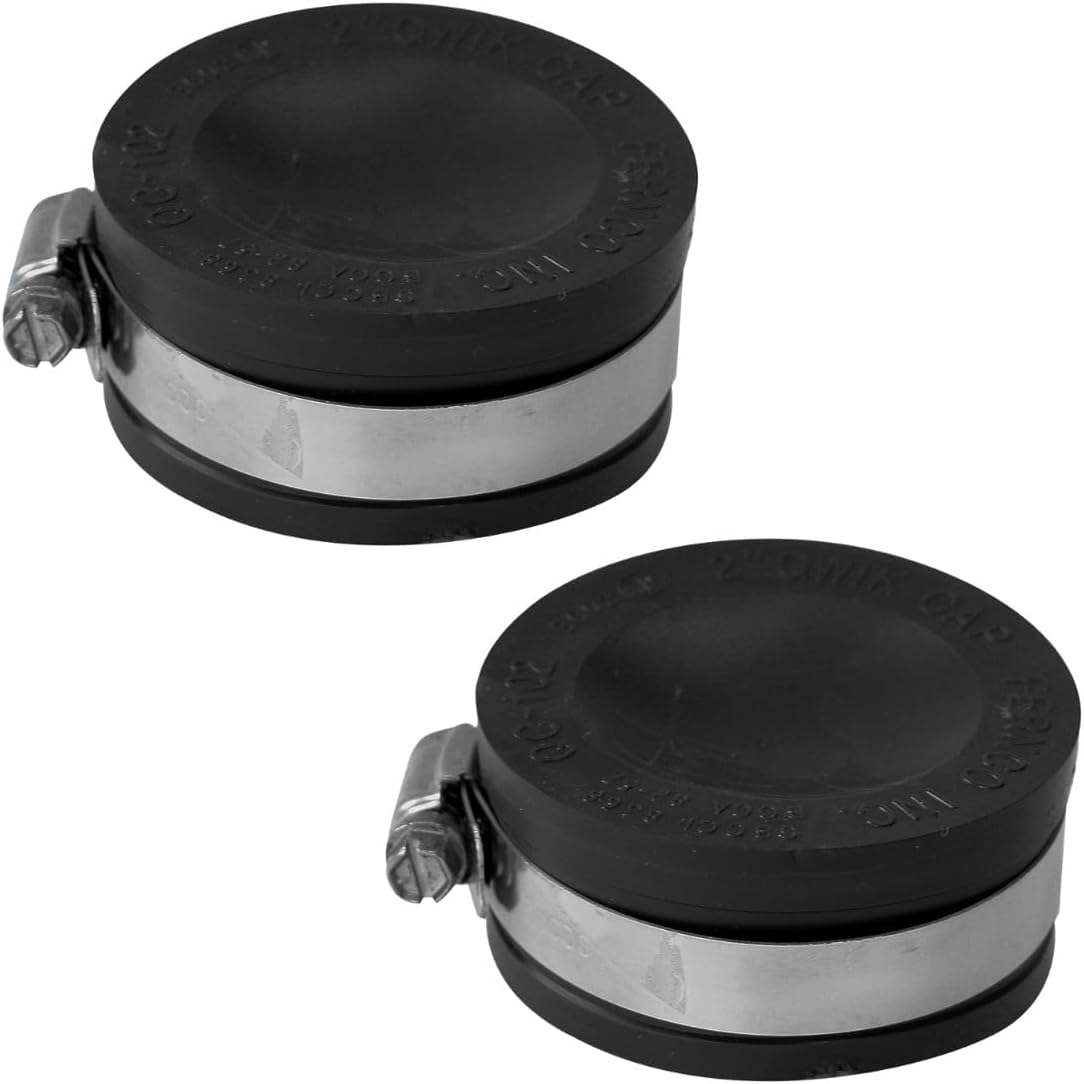 Amazon.com: Fernco QC-102 2 Pack 2-in. Qwik Cap Flexible PVC Pipe Cap ...