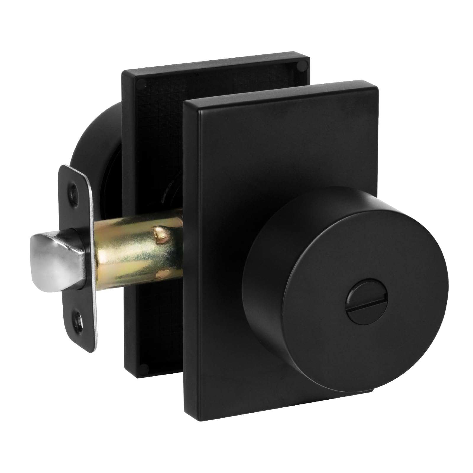 HOSOM Matte Black Door Knob, Privacy Door Knob with Lock, Keyless ...