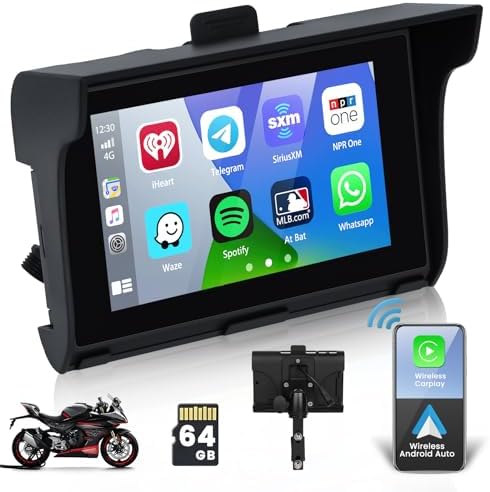 Amazon.com: 5 Inch for Motorcycle Portable Apple Carplay Screen, IPS ...