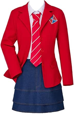 Rbd - Disfraz de uniforme escolar, color rojo, camisa, falda, corbata ...