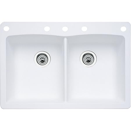 Blanco 440221-2 Diamond 2-Hole Double-Basin Drop-In or Undermount ...