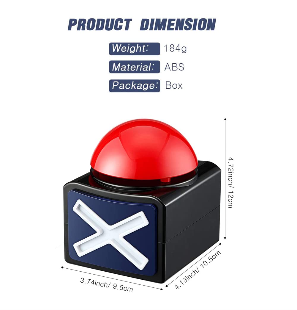 Buy 2 Pcs Game Answer Buzzer Alarm Button Box with Sound Light Got ...