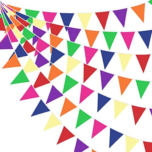 Amazon.com : 250pcs Multicolor Pennant Flags,LOOBJOYGAME 263Ft Nylon ...