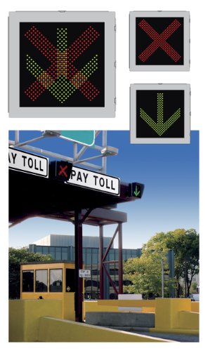 Blank Out Sign, Toll Sign, 36", X/Down Arrow Red and Green LEDs, Nema ...