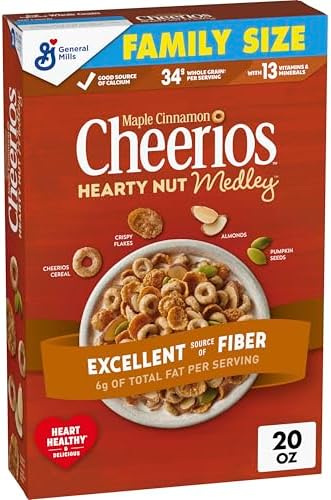 Amazon.com: Cheerios Hearty Nut Medley Breakfast Cereal, Maple Cinnamon ...