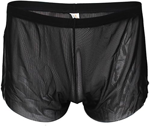 MSemis Men's Underwear Mesh Boxer Briefs Shorts Sheer Split Side Swim ...