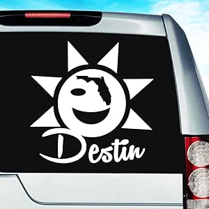 Amazon.com - Destin Florida Cute Sun Vinyl Decal Sticker Bumper Cling ...