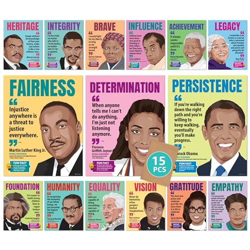 Buy Decorably 15 Black History Posters for Classroom, 11x14in Matte ...