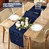 Amazon.com: MILVOWOC 4 Pack Navy Blue Damask Table Runner, 12 x 72 Inch ...