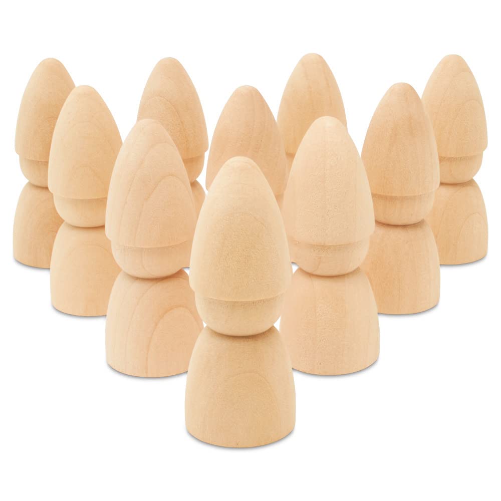 Amazon.com: Wood Peg Dolls, 2-3/4 Inch Gnome Shape Wooden Peg People ...