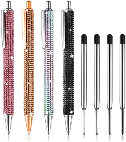 JIHUOO 3 Pcs Bling Crystal Pens Rhinestone Ballpoint Pens Click ...