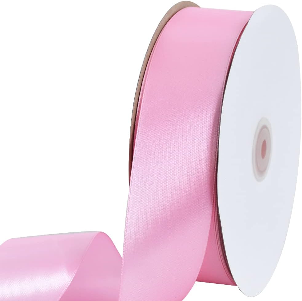 Amazon.com: Ribest 1 1/2 inch Light Pink Double Face Satin Ribbon 25 ...