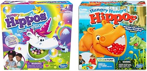 Buy Hasbro Gaming Hungry Hungry Hippos Unicorn Edition Board Game ...