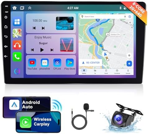 Amazon.com: [4+64GB] 8-Core Android 13 Double Din Car Stereo with ...