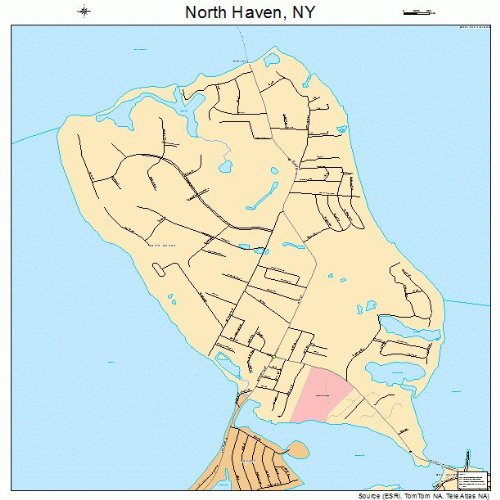 Large Street & Road Map of North Haven, New York NY - Printed poster ...