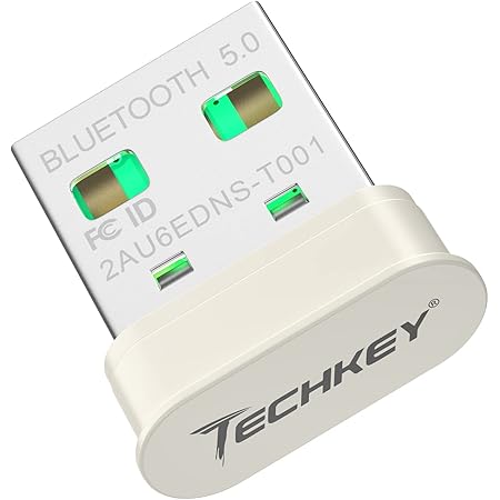 Amazon.com: USB Bluetooth Adapter for PC Receiver - Techkey Mini Bluetooth 5.0 EDR Dongle ...