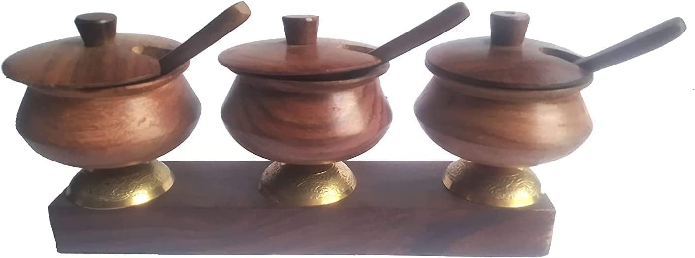 Amazon.com | Tippan top Sheesham Wooden Mukhwas Container Supari Saunf ...