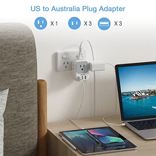 Snapklik.com : Australia Power Plug Adapter 2 Pack, TESSAN US To New ...