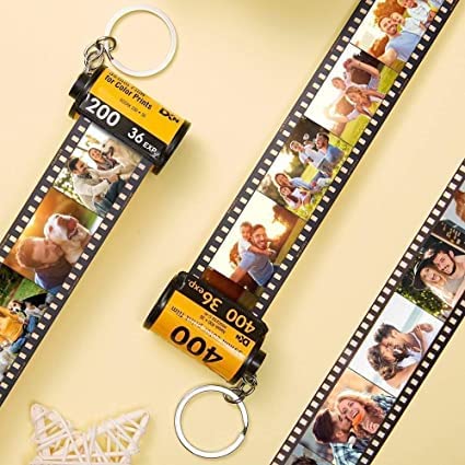 Gift For You Custom Photo&Song Title&Singer Camera Film Roll Keychain ...