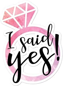 Amazon.com: I Said Yes Cute Engagement Ring Sticker | Engagement ...