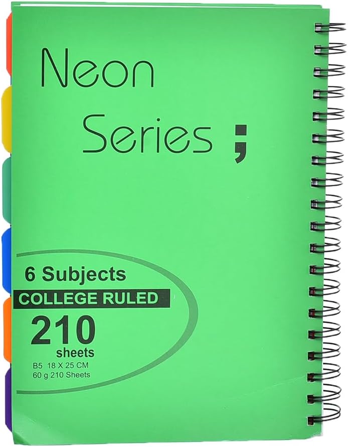 Wired Notebook Deluxe Hardcover 210 Sheets 6 Dividers PP NO: 017 B5 ...