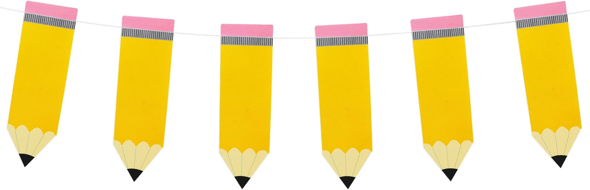 Amazon.com: Uniwish 4 Strings Pencil Apple Garland Banner Welcome Back ...