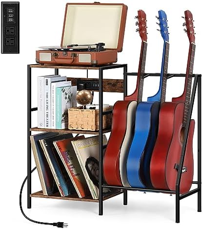 Amazon.com: Multi-Guitar and Amp Stand, Guitar Rack for 4 to 6 Guitars ...