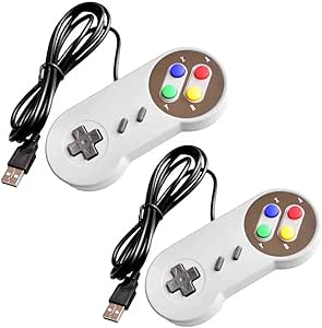 2PCs USB Gamepad Retro Gaming Joystick Wired Controller for Linux SNES Game PC NESPi RetroPie ...