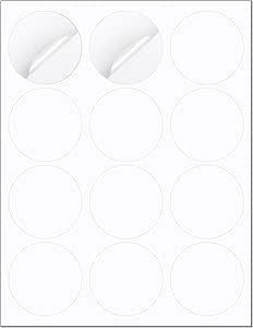 Amazon.com : Methdic 2.5" Diameter High Visibility Printable Round ...