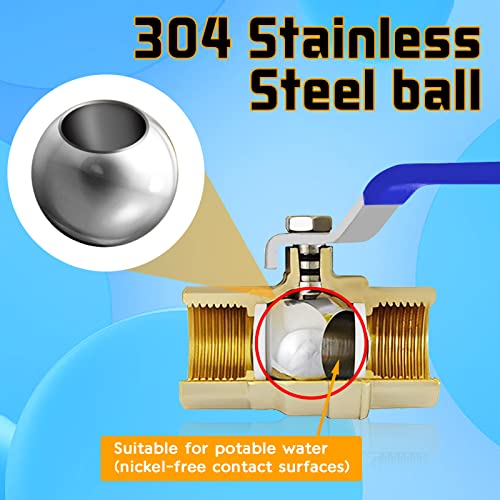 Snapklik.com : 1/2inch NPT Brass Ball Valve, 600 WOG Full Port Water ...