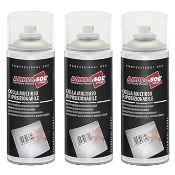 3 bombolette di Colla Multiuso Riposizionabile da 400ml, colla spray ...