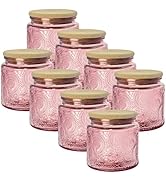 Amazon.com: LINGSHINE 4 oz Blue Mini Glass Jars with Airtight Bamboo ...