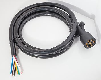 Amazon.com: Oyviny Heavy Duty 7 Pin Trailer Plug Cord with Double ...