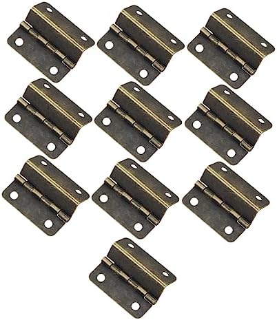 DOITOOL 10pcs Three-fold Hinge Dresser Mirror Cupboard Hinges Brass ...