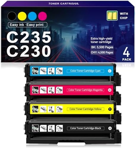 Amazon.com: Extra High Yield C230 C235 Toner Cartridge (with Chip) for ...