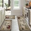Amazon.com: 3 Piece Farmhouse Kitchen Rug Set, Retro Rooster Barn ...
