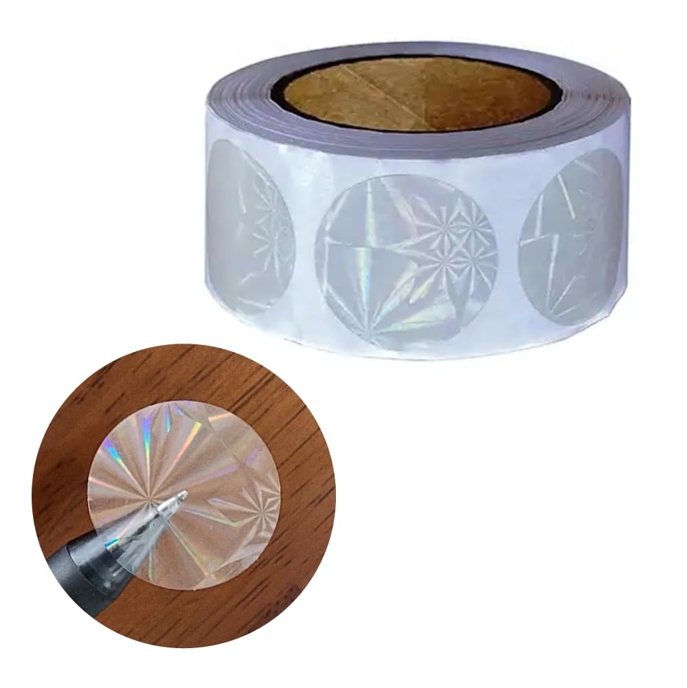 Amazon.com: 1 inch Transparent Seal Stickers. 1000 pcs Holographic ...
